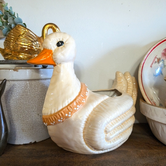 Vintage | Accents | Rare Porcelain Duck Extra Large Planter Vintage ...